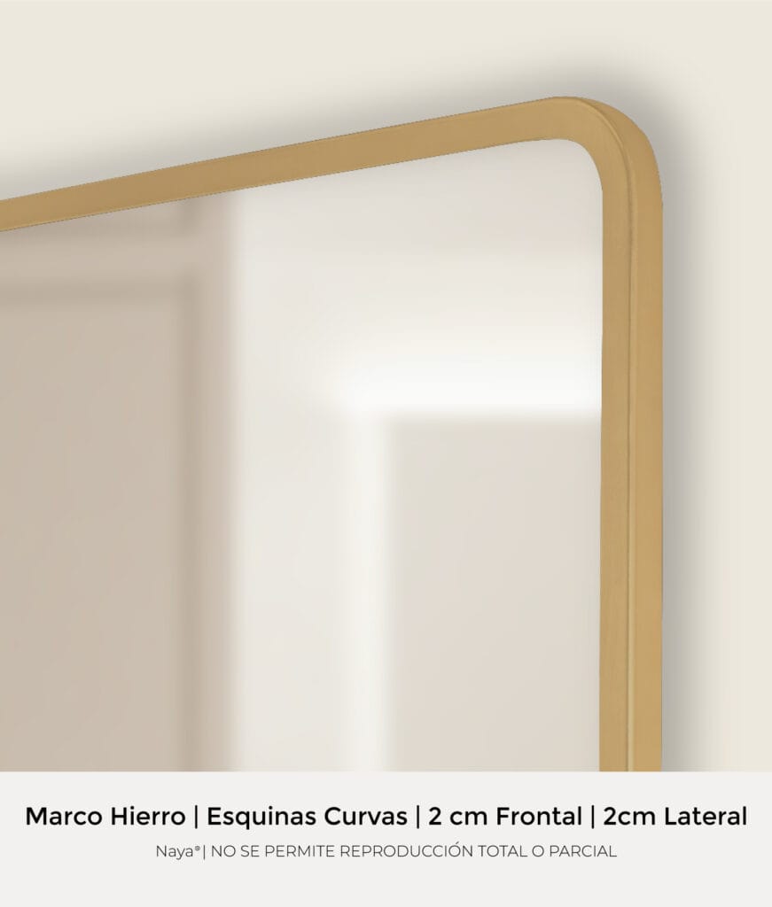 Naya Espejos México® | Marco De Hierro Dorado Champagne Naya